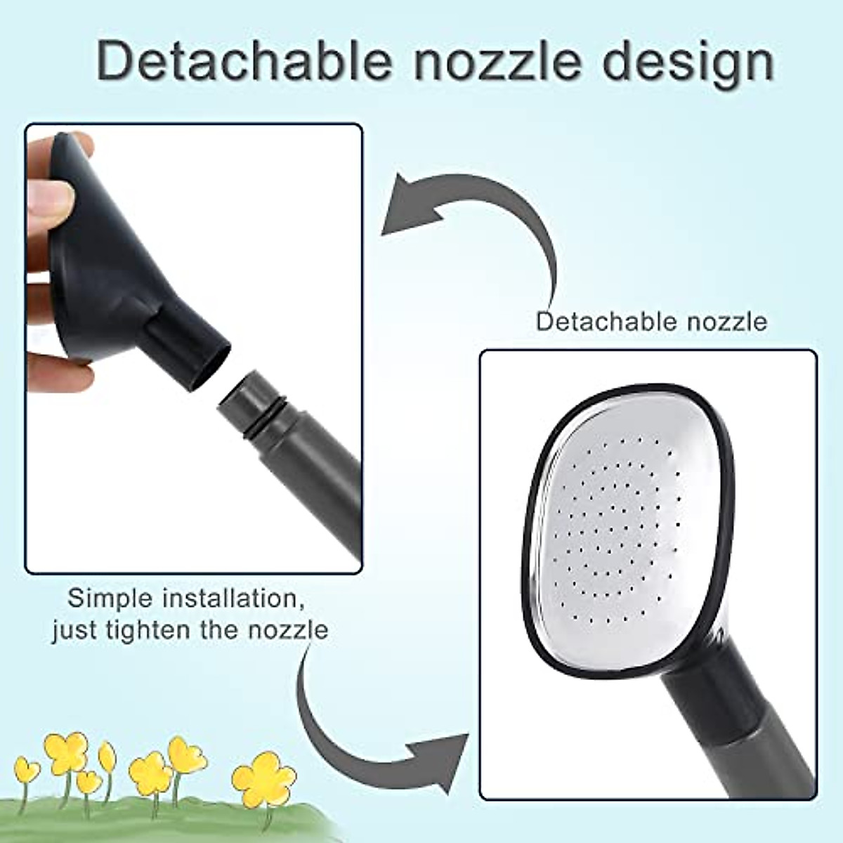 1 Gallon Watering Can for Indoor Plants, Garden Watering Cans Outdoor Plant House Flower, Large Long Spout with Sprinkler Head