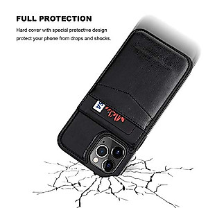 KIHUWEY Compatible with iPhone 12 Pro Max Case Wallet with Credit Card Holder, Premium Leather Magnetic Clasp Kickstand Heavy Duty Protective Cover for iPhone 12 Pro Max 6.7 Inch(Black)