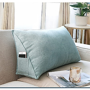 SHIZLIN Simplicity and Luxury Wedge Pillow Waist Protection Reading Pillow Couch Cushion Support Triangle Sofa Backrest Pillow