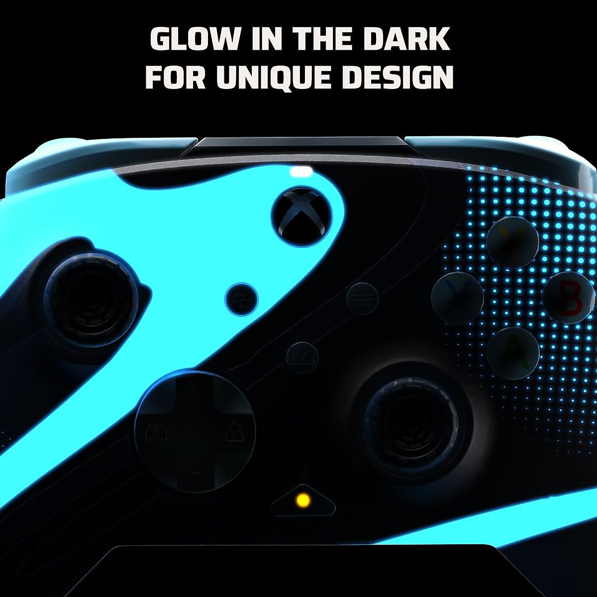 PDP Gaming REMATCH GLOW Enhanced Wired Controller Licensed for Xbox Series X|S/Xbox One/PC/Windows, Mappable Back Buttons, Advanced Customizable App - Blue Tide (Glow in the Dark)