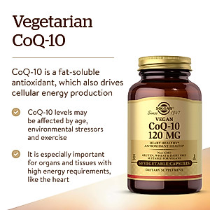 Solgar – Vegetarian CoQ-10 120mg, 60 Vegetable Capsules