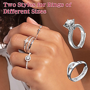 12 Pack Ring Sizers for Loose Rings - 4 Sizes Clear Silicone Ring Size Adjuster, Invisible Ring Guard, Spiral Resizer, and Tightener Spacer, Non-Slip Fit, Adjustable and Comfortable, for Women and Men