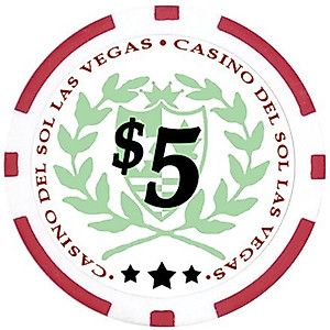 DA VINCI Professional Set of 500 11.5 Gram Casino Del Sol Poker Chips with Denominations, 2 Decks of Plastic Playing Cards, 2 Cut Cards & 3 Dealer Buttons (Silver Aluminum Frame Case)