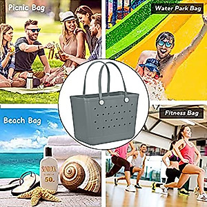 UeKeKicg Beach Bag X Large Rubber Beach Tote Bag, Waterproof Sandproof Tote Bag Outdoor for Women Travel Bag Washable Sports Hand Bag for Gym, Beach, Travel, Pool, Yoga