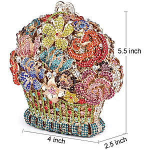 MOSSMON Flower Crystal Evening Clutch Bag Elegant Bride Wedding Party Purse for Women