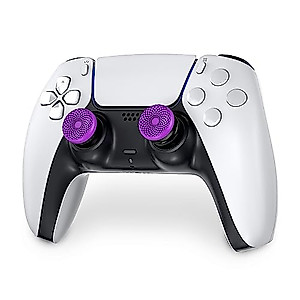KontrolFreek FPS Freek Frenzy for Playstation 5 (PS5) and Playstation 4 (PS4) Controller | Performance Thumbsticks | 1 High-Rise, 1 Mid-Rise | Purple/Black