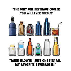 MONSTER COOLER 3-in-1 ONLY Lightweight and adjustable Can/Bottle Cooler | Indestructible | Fits odd Bottle Shapes and Sizes | for ice cold Hard Seltzer, Beer, Soda (Conch Shell- Pink, Single)