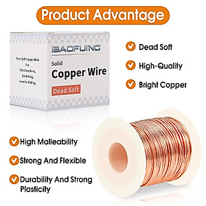 99.9% Dead Soft Copper Wire, 16 Gauge/ 1.3 mm Diameter, 127 Feet / 39m, 1 Pound Spool Pure Copper Wire, Jewelry Making Wire for Crafts, Christmas Wreaths Tree, Garland and Floral Flower Arrangements