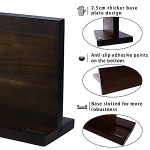 YOUSUNLONG Magnetic Knife Block - Magnetic Knife Holder - Magnetic Knife Stand - Natural Walnut Double-Sided Magnetic Multipurpose Knife Display and Storage Racks - Holds for 10-inch knives