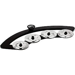 Meinl Percussion BBTA1-BK Backbeat Tambourine for 10-12 Inch Drums, Stainless Steel Jingles