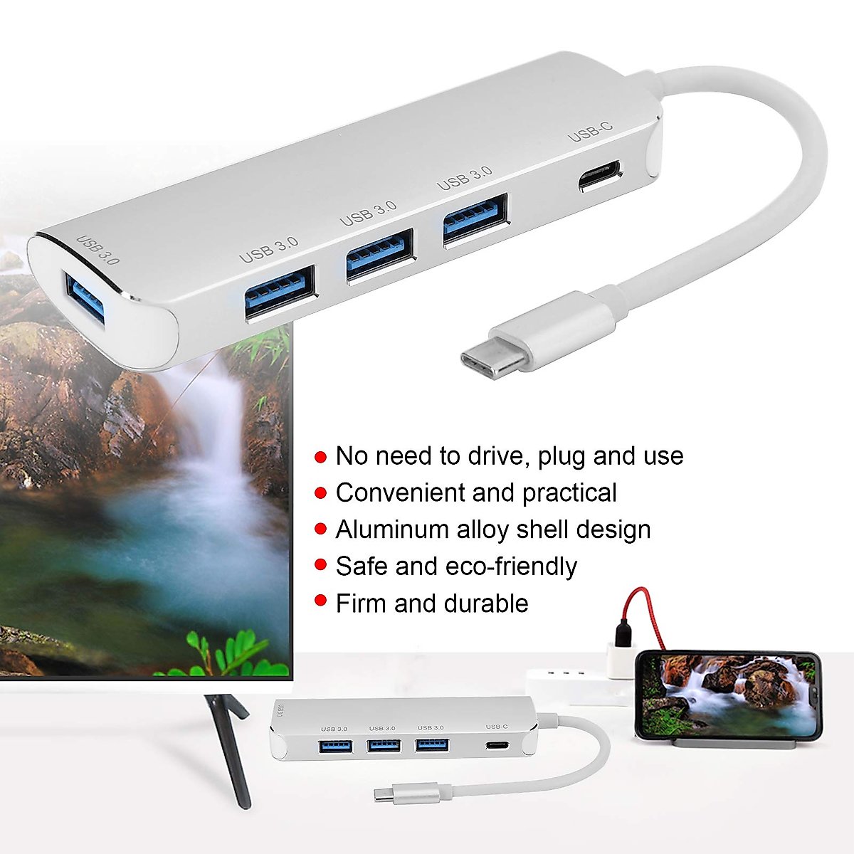 💕Romantic Valentine's Day💕 Multifunction Fast Charging Durable Convenient Portable USB‑C Hub, Hub Converter, Mobile Phones for Tablets