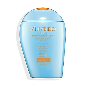 Shiseido Ultimate Sun Protection Lotion - 100 mL - Broad-Spectrum SPF 50+ Mineral Sunscreen for Face & Body - For Sensitive Skin & Children - All Skin Types