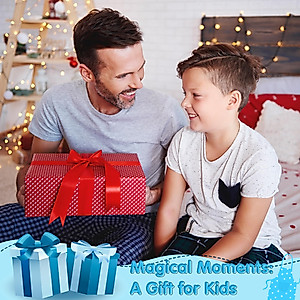 R HORSE 2 Pcs Kid Apron and Chef Hat Set, Adjustable Children Blue Kitchen Apron Cooking Baking Painting and Training Kits Dress up Role Play Chef Toy Kid Funny Cooking Gift New Year