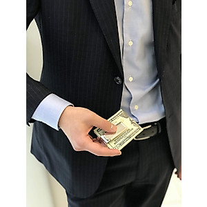 M-Clip Money Clip (Natural) - Minimalist Slim Wallet Alternative for Front Pocket Carry - Cash and Credit Card Holder for Men