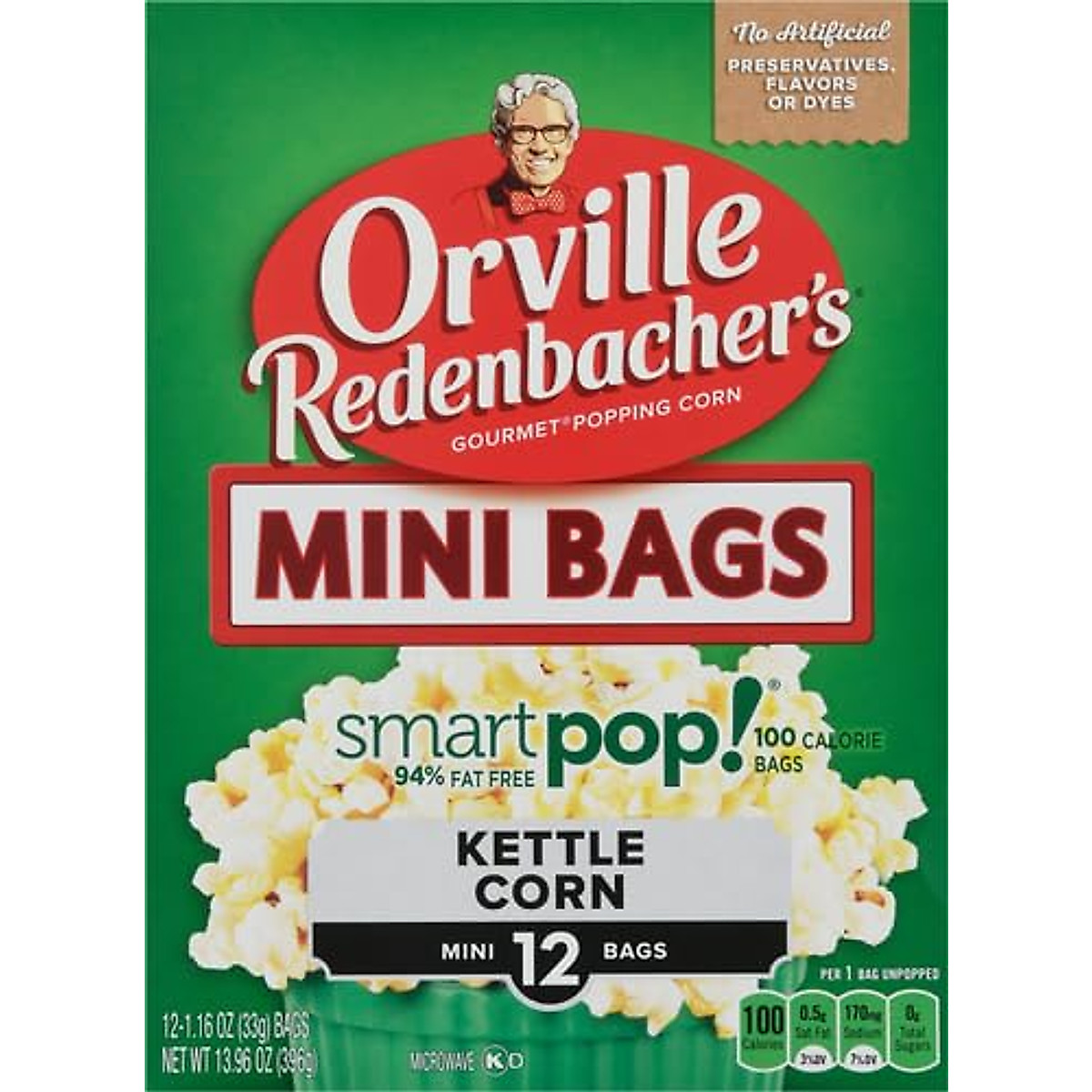 Orville Redenbacher's SmartPop! Kettle Corn Popcorn, 1.16 Oz, 12 Ct