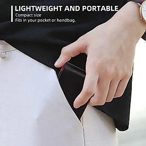 Business Card Holder-Stainless Steel Leather Card Holder, Card Holder for Women & Men, Professional Bussin Card Holder, Touch Magnetic Case, Suitable for Note Card, Business Card, Credit Card (Black)