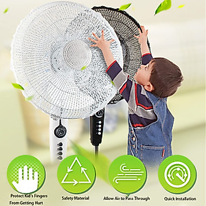 eyigylyo 2 Pack Round Electric Fan Guard Dust Cover,Mesh Covers Allow Air to Pass Through for Pedestal Fan Summer Washable Dustproof Safety Fan Protection