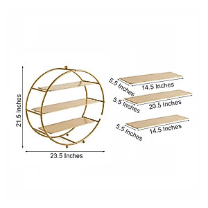 BalsaCircle 21-Inch Tall Gold 3 Tier Metal Hexagonal Cupcake Holder Dessert Display Stand Wedding Party Events Decorations Supplies