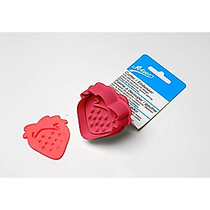 Ateco Strawberry Plunger Cutters, for Cutting Decorations & Direct Embossing, Spring-loaded Handle, Food Safe Plastic White, 2 by 2-Inch