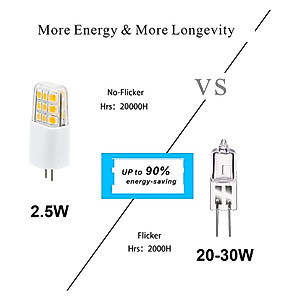 OLÉ Lighting G4 LED Bulbs 2.5W Warm White LED Bulb 2700K,200LM G4 LED Bulb 12V 360° Beam No Flicker Non-dimmable Energy Saving Lamp G4 Bulb (5 Packs)
