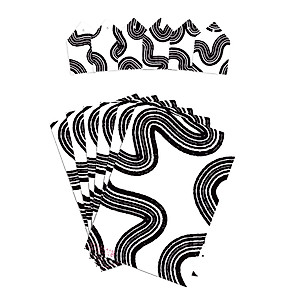 CENTRAL 23 Black And White Wrapping Paper - 6 Sheets Gift Wrap - Abstract Paint Brush - Minimal - Birthday Gift Wrap For Men Women - Comes With Fun Stickers