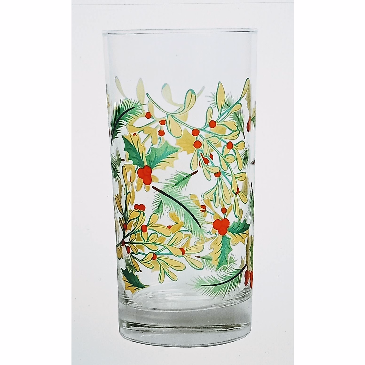 Mistletoe Holly Highball Glasses set of 4