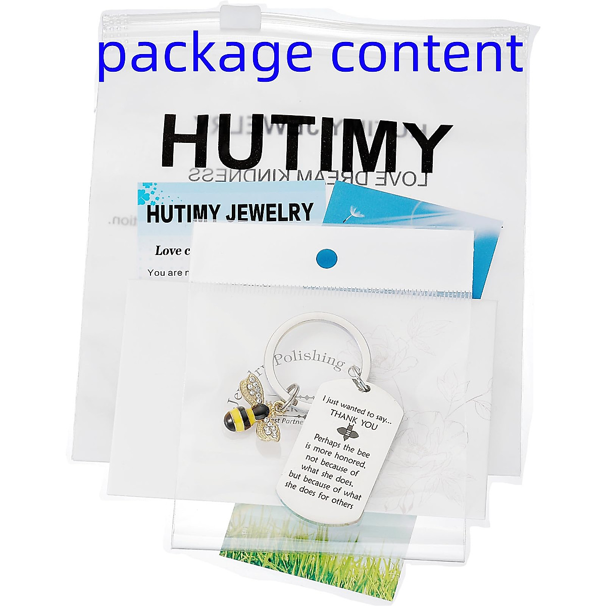 HUTIMY Bee Gifts Keychain Honey for Women Men Bumblebee Key Chains Stuff Super Bumble Bees Jewelry Honeybee Charm Items Honey Bee Keychain