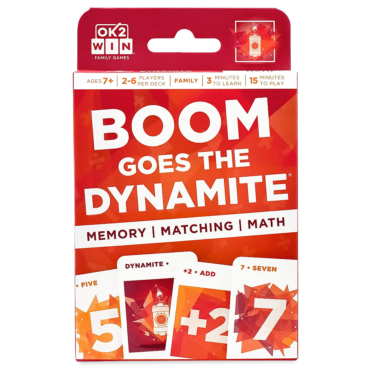 Ok2Win Boom GOES The Dynamite Math Card Game and Mixed Doubles Dice Game - Fast-Paced Fun for The Whole Family - Ages 7+