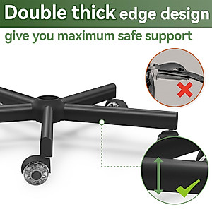 Office Chair Base Replacement : 25 inch Metal Desk Chair Base Replacement,Universal Gas Cylinder Hole and Casters Wheels Sockets,Unique Look to Decorate Your Office Chair (Black)