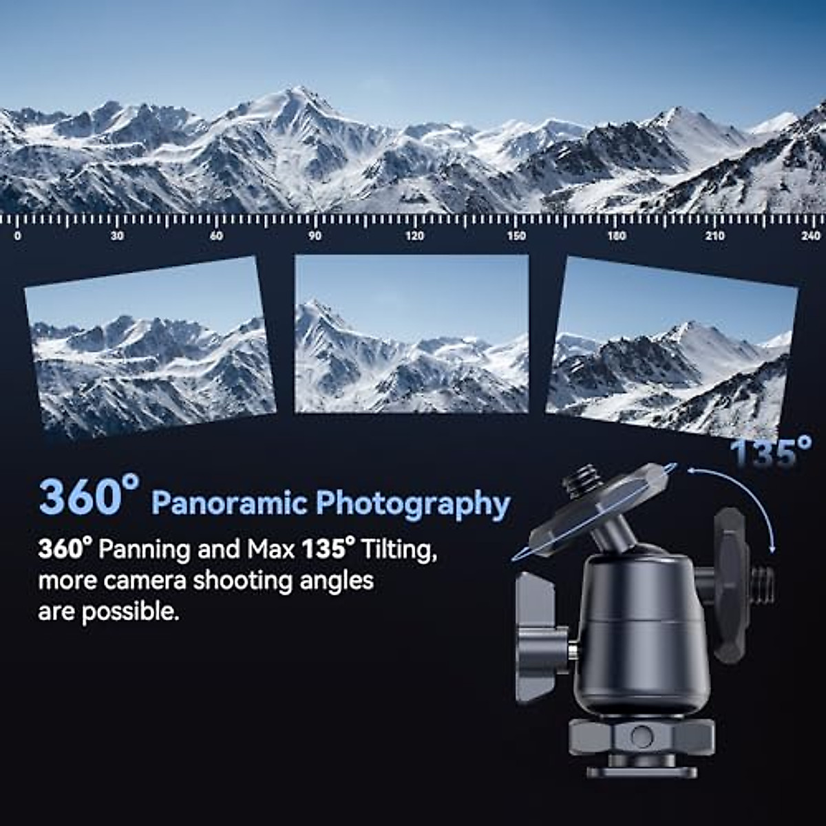 SmallRig Mini Ball Head (2 Pack) with 1/4" Screw and Removable Shoe Mount, 360 Degree Rotatable Aluminum Tripod Head for Camera Tripods Monopods Camcorder Light Microphone, Max. Load 1.5 kg - 2948B