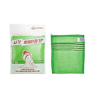 9pcs Genuine Korean/Asian Exfoliating Bath Washcloth, Skin Massage (Green 6pcs, Red 3pcs) Genuine Korean Italy Towel, Removing Dry, Dead Skin Cells, Cleaning Pores, Reusable