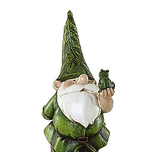 Topadorn Resin Gnome Statue Outdoor Garden Decorative Gnome Statuary,Gnome with Frog Statue