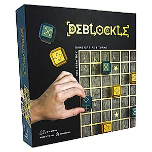 Project Genius: Deblockle- The Game of Tips and Turns, 2 Player Strategy Game, Game for Families and Adults, Ages 8+, Solid Wood Based Board and Blocks