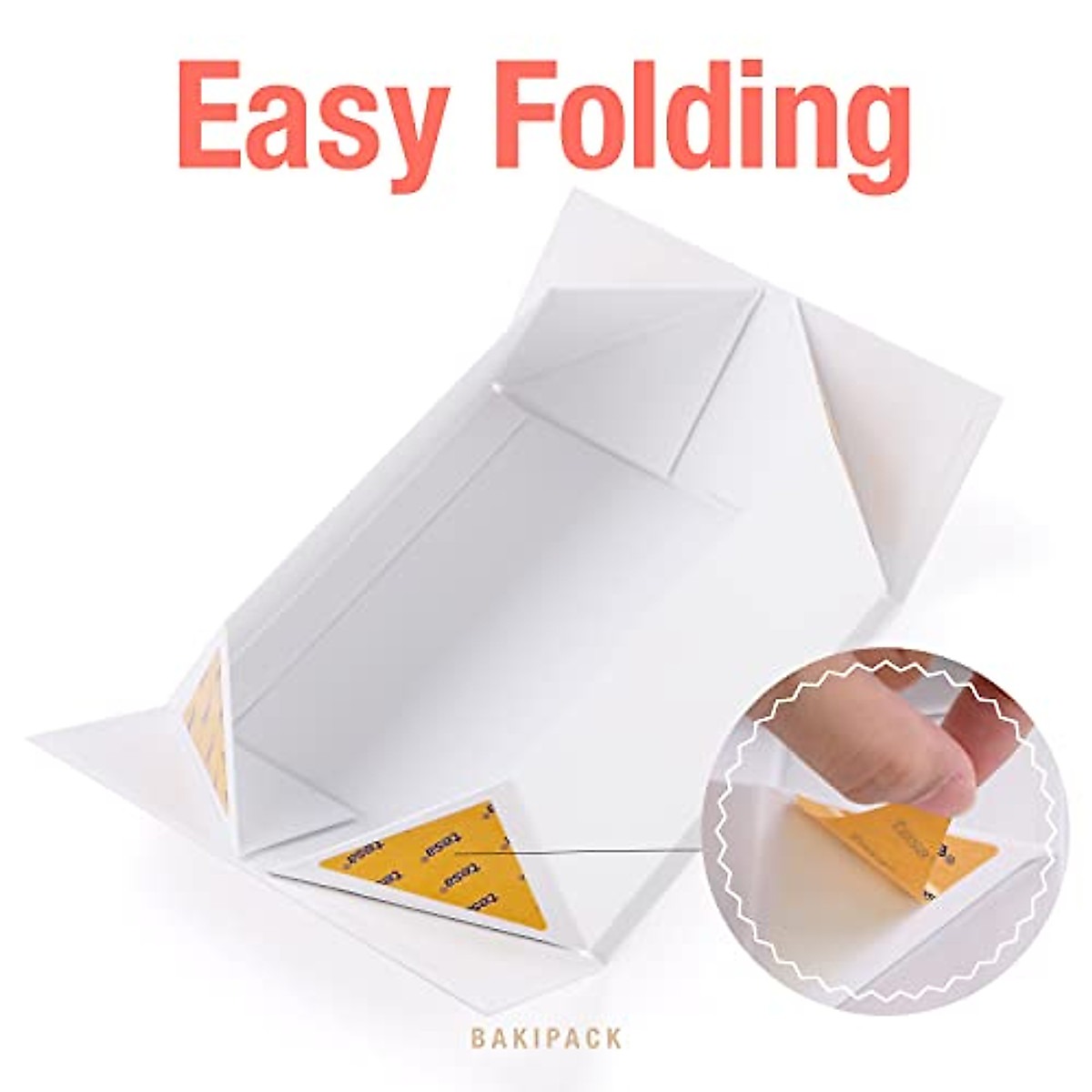 BAKIPACK 5 Gift Boxes, White Gift Boxes, 7x4.9x2.4 Inches, Keepsake Boxes, Small Rectangle Gift Boxes with Lids for Presents (Matte White)