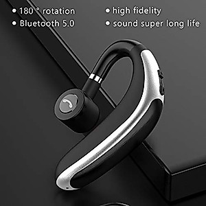 New Blue-Tooth Headset, Bluetooth Stereo Headset in Ear High Power Super Long Standby Business Sports with Microphone for Working/Travel/Gym (Black)