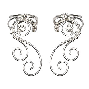 OwMell Non-Piercing Elf Ear Cuffs, Flexible and Durable, Handmade Alloy Metal, Fits Most Earring Sizes