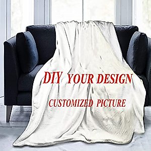guk Custom Blanket with Photo Text Personalized Throw Blanket for Baby Mother Father Adult Friends Lovers Dog Pets Personalized Gift Birthday Christmas (40 X 50 Inch(100cm X 130cm))