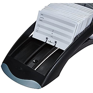 Durable Telindex Desk Address Card File, Holds 500 2.88 X 4.13 Cards, 5.13 X 9.31 X 3.56, Plastic, Graphite/black