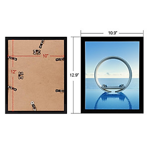 MENNTHUI 10x12 Black Picture Frame, Wall Mounting Horizontally or Vertically, Decoration for Photos, Paintings, Posters, Artwork