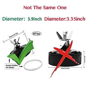 10cm Diameter 6 Fins Extractor Blades Replacement Part with 24OZ Cups for Ninja Blender Only fit for Nutri Ninja Auto iQ BL450-70 BL451-70 BL454-70 BL455-70 BL482-70