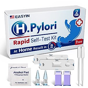 EASYIN H Pylori Test Kit: 2 Pack Helicobacter Pylori Test at Home Results in 10-15 Minutes - Fast & Highly Accurate, Easy to use & Read H-Pylori Test Kit (2)