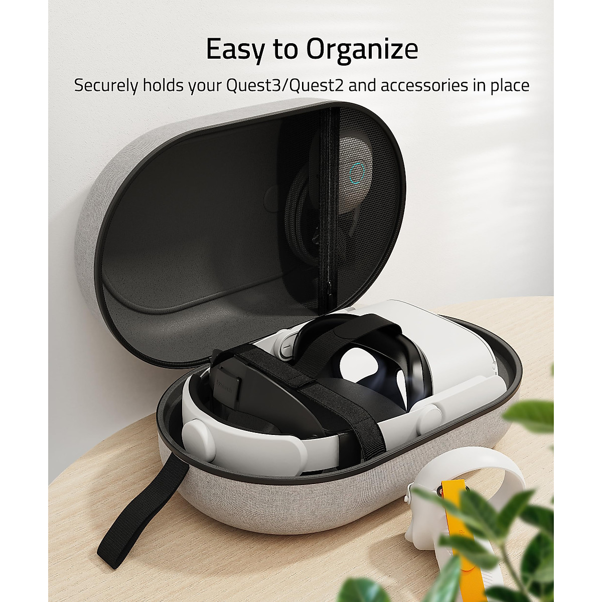 Syntech Large Hard Carrying Case Compatible with Oculus/Meta Quest 3, Quest 2/Pro Accessories PICO4 VR Headset with Elite Strap, Touch Controllers and Others, High Capacity for Storage, Travel (Gray)