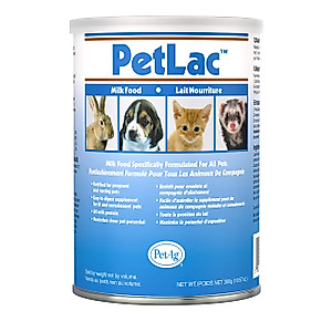 PetAg Petlac Milk Powder - Food Source for Orphaned Animals - Similar to Mother's Milk - Milk Replacer Formula - 300 g