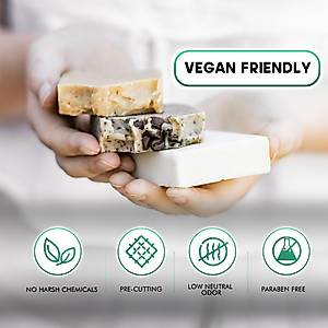 EDSRDRUS 2LB Unscented Glycerin Soap Base DIY Handmade Soap Moisturizing Melt and Pour Soap Base for Crafting, Vegetable Glycerin & Coconut Oil, Easy to Cut (White, 2LB)