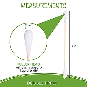 Dog Q Tips - 200pcs - 6'' Long Bamboo Cotton Swabs for Dog Ear Cleaning - Large 0.35'' Cotton Tips, Biodegradable & Eco-Friendly - Ear Swabs for Dogs, Professional Pet Ear Cleaning for Dogs and Cats.