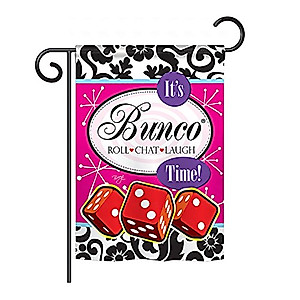 Breeze Decor G165098 It's Bunco Time Interests-Everyday Hobbies Decorative Vertical Garden Flag, 13" x 18.5", Multi-Color