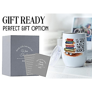 Onebttl 12oz Stainless Steel Insulated Tumbler with Lid - Book Lovers Gift for Women