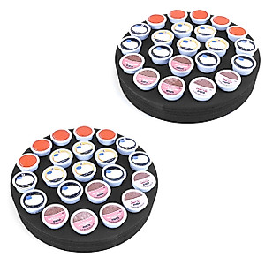 Polar Whale 2 Coffee Pod Wall Mount Hanging Organizers Round Storage Tray Compatible with Keurig K-Cup for Kitchen Home Office Display Stand Waterproof Washable Black Foam 22 Compartment