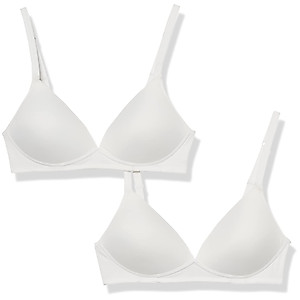 Warner's Women's Blissful Benefits Wireless Lift T-Shirt Bra 2-Pack 04003W, White/White, 32B