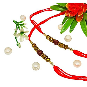 IndiaBigShop Set Of Two Rakhi, Stone & Moti, Thread. Rakhi, Raksha Bandhan Gift For Your Brother, Rakhi In Pair, Rakhi Designer, Vary Color
